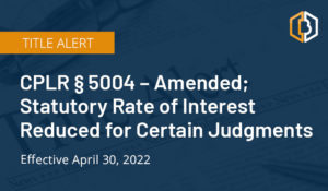 CPLR § 5004 – Amended; Statutory Rate of Interest Reduced for Certain ...